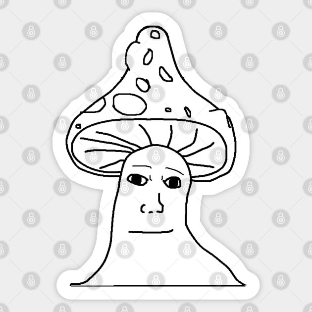 Shrigma Male / Shroomjak / Mushroom Wojak - Mushroom Wojak - Sticker ...