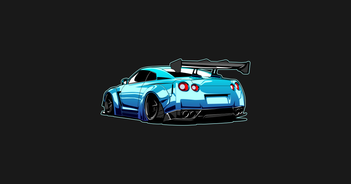 R35 gtr godzilla jdm vector art - Nissan - T-Shirt | TeePublic