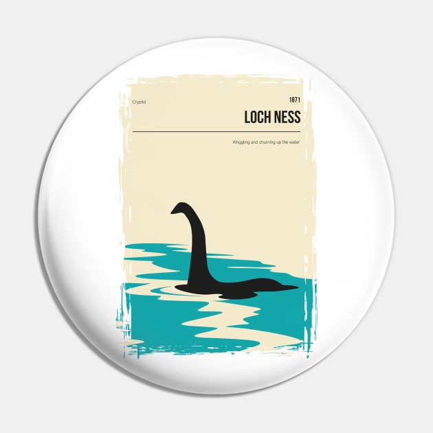 Loch Ness Scotland Cryptid Book Cover Poster - Loch Ness Monster - Pin | TeePublic