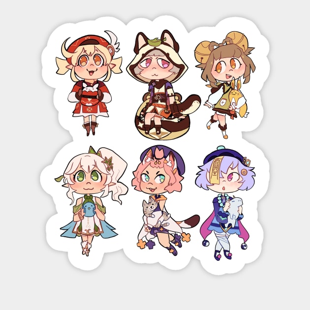Genshin Chibis - Genshin Impact - Sticker | TeePublic