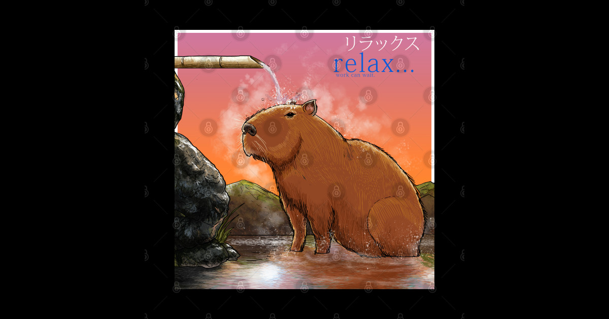 Capybara Relax - Capybara - Posters and Art Prints | TeePublic