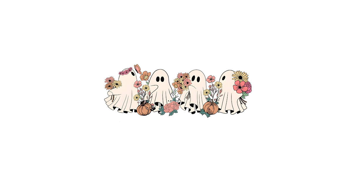 Cute Ghost, Floral Ghost, Halloween Ghost, Spooky Season, Womens ...