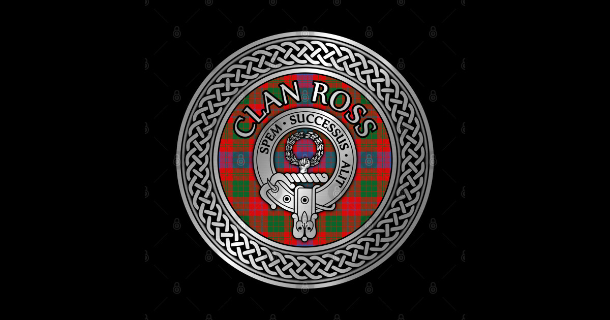 Clan Ross Crest & Tartan Knot - Ross - Sticker | TeePublic