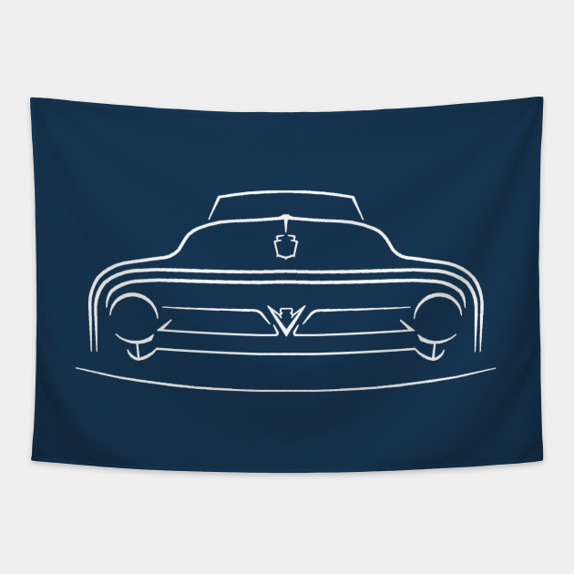 1953 Ford F100 - front stencil, white - Ford - Tapestry | TeePublic