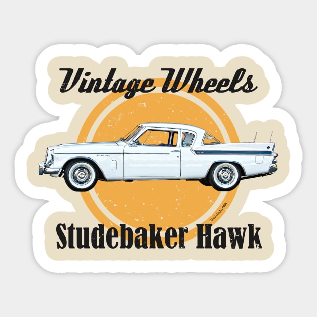 Vintage Wheels - Studebaker Hawk - Studebaker - Sticker | TeePublic