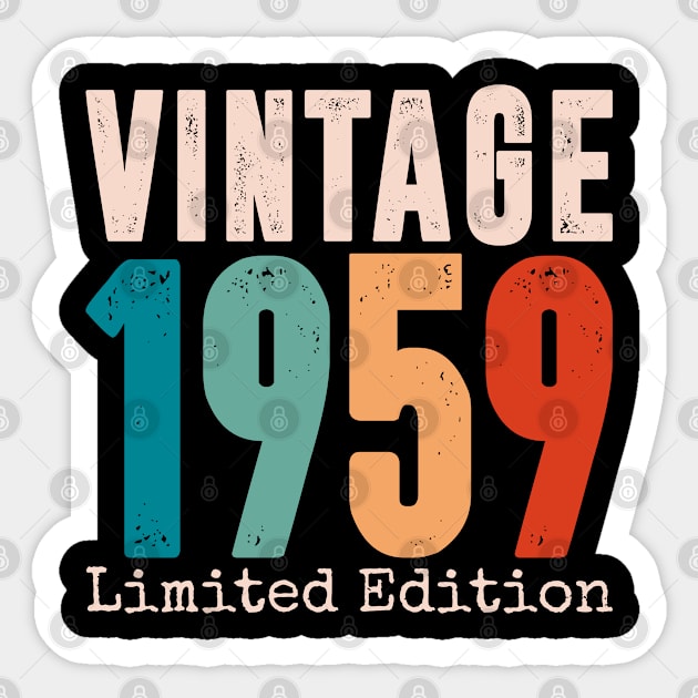 Vintage 1959 - Road To 65th Birthday - Vintage 1959 - Sticker | TeePublic