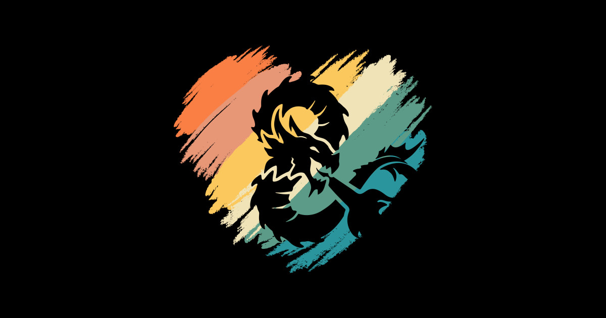 Retro Dragon Heart - Dnd - Sticker | TeePublic