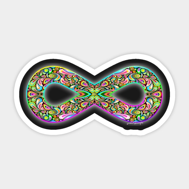 Infinity Psychedelic Symbol - Neon - Sticker | TeePublic