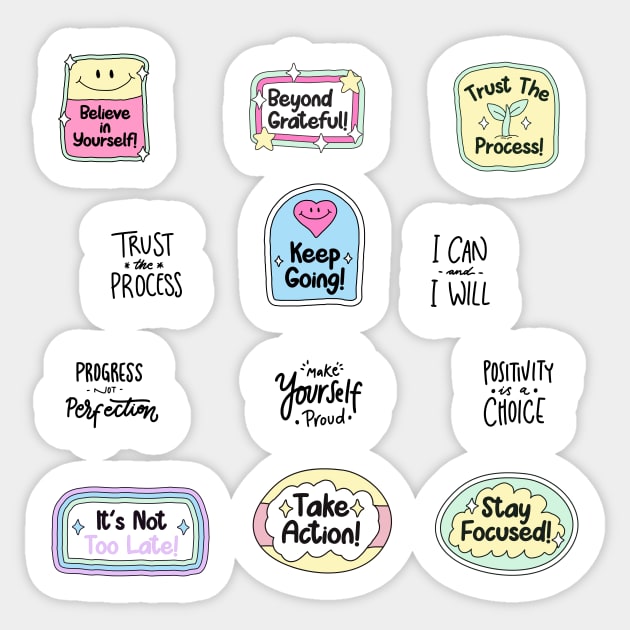 Motivational Pack of 12 - Inspirational Sayings - Sticker | TeePublic