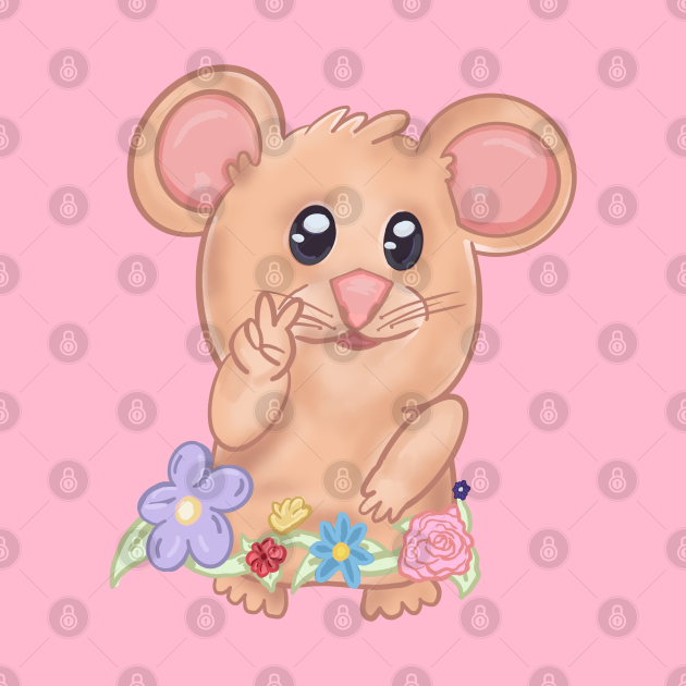 Peace Sign Hamster Meme with Flowers - Hamster Meme - Tapestry | TeePublic