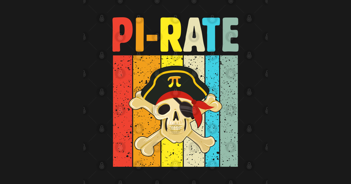 Pi Rate Funny Math Pirate Pun Design - Pi Rate - T-Shirt | TeePublic