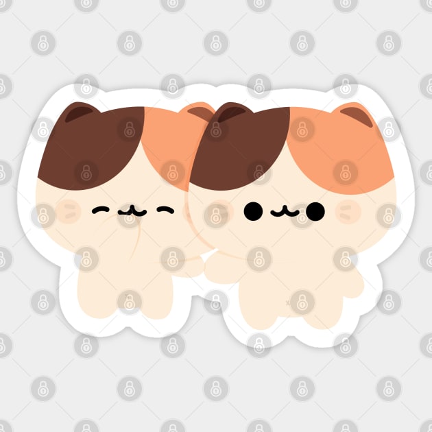 Tortie Cat Couple - Love - Sticker | TeePublic