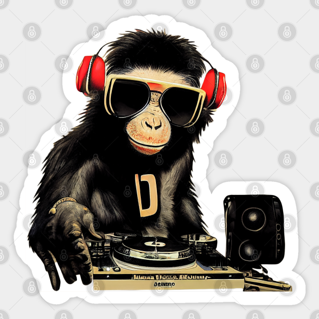 Funky Monkey DJ - Monkey Dj - Sticker | TeePublic