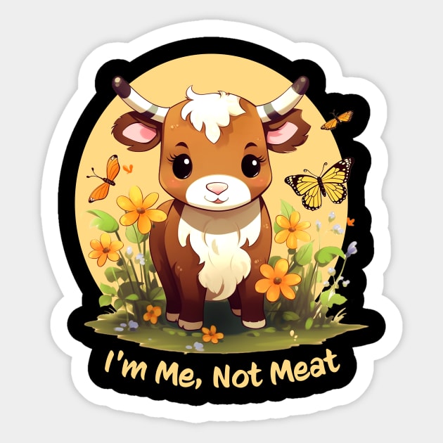 I'm me not meat - Vegan - Sticker | TeePublic