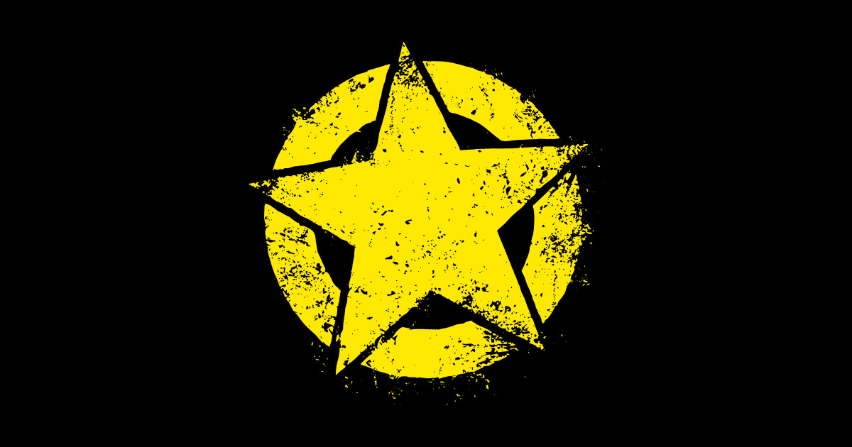 Weathered Star - yellow - Star Shape - Sticker | TeePublic