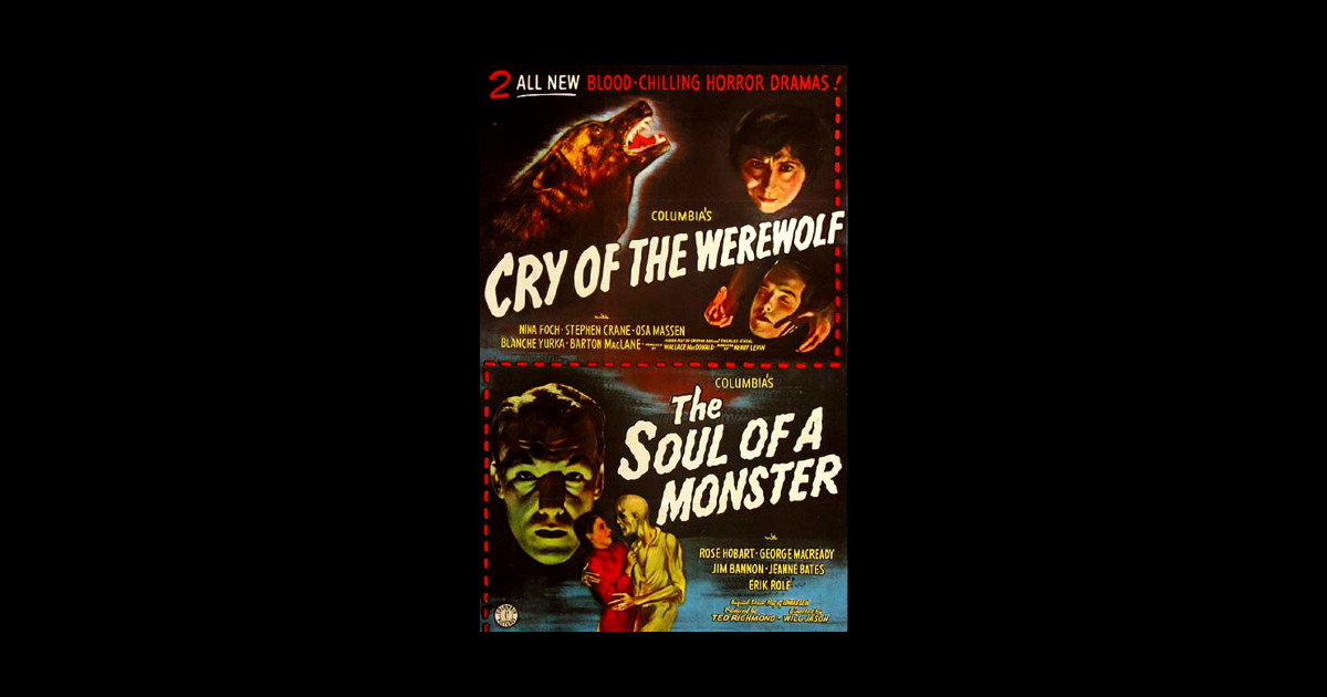 Horror Double Feature Poster - Werewolf and Monster - Horror Movies ...