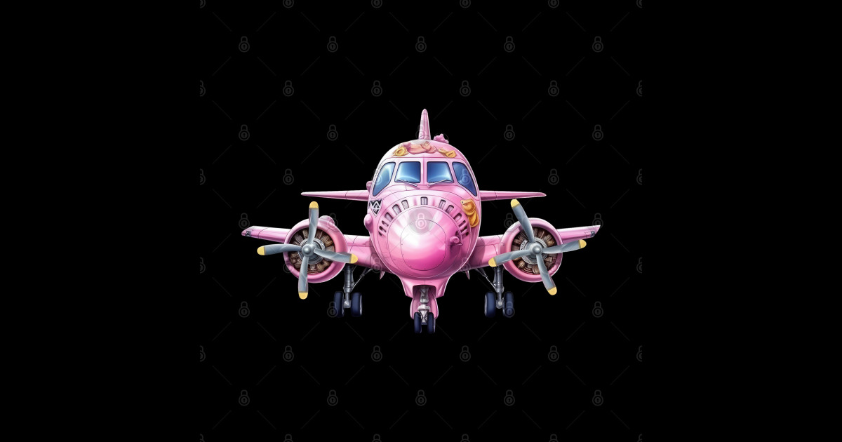 Pink Airplane - Pink - Sticker | TeePublic