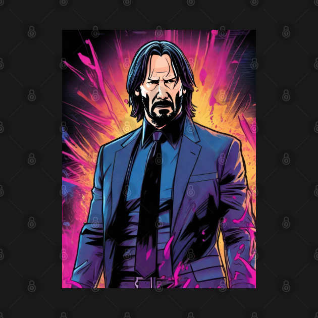 John Wick Comic book style_006 - John Wick - T-Shirt | TeePublic