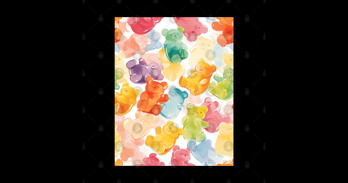 Cute Gummy Bear Candy Pattern - Cute Gummy Bear Candy Pattern - Sticker ...
