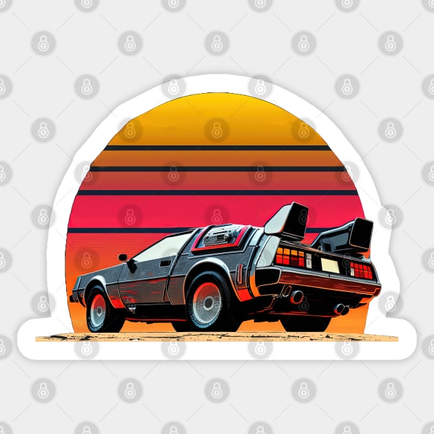 Back to the 80s Delorean - Back To The Future - Sticker | TeePublic