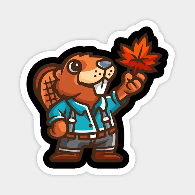 Beaver Cartoon Character Beaver Cartoon - Beaver - Magnet | TeePublic