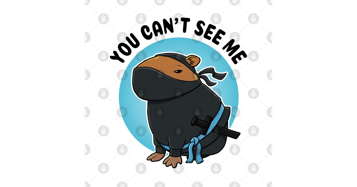 You can't see me Capybara Ninja - Funny Ninja - T-Shirt | TeePublic