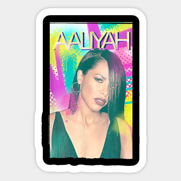 90's Color Splash - Aaliyah - Sticker | TeePublic