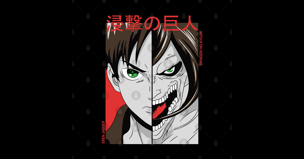 Attack on Titan Eren Yeager Human and Titan Split - Eren Yeager ...