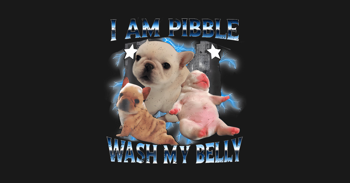 I Am Pibble Wash My Belly Pibble Meme Funny Dog Brainro - Funny Dog - T ...