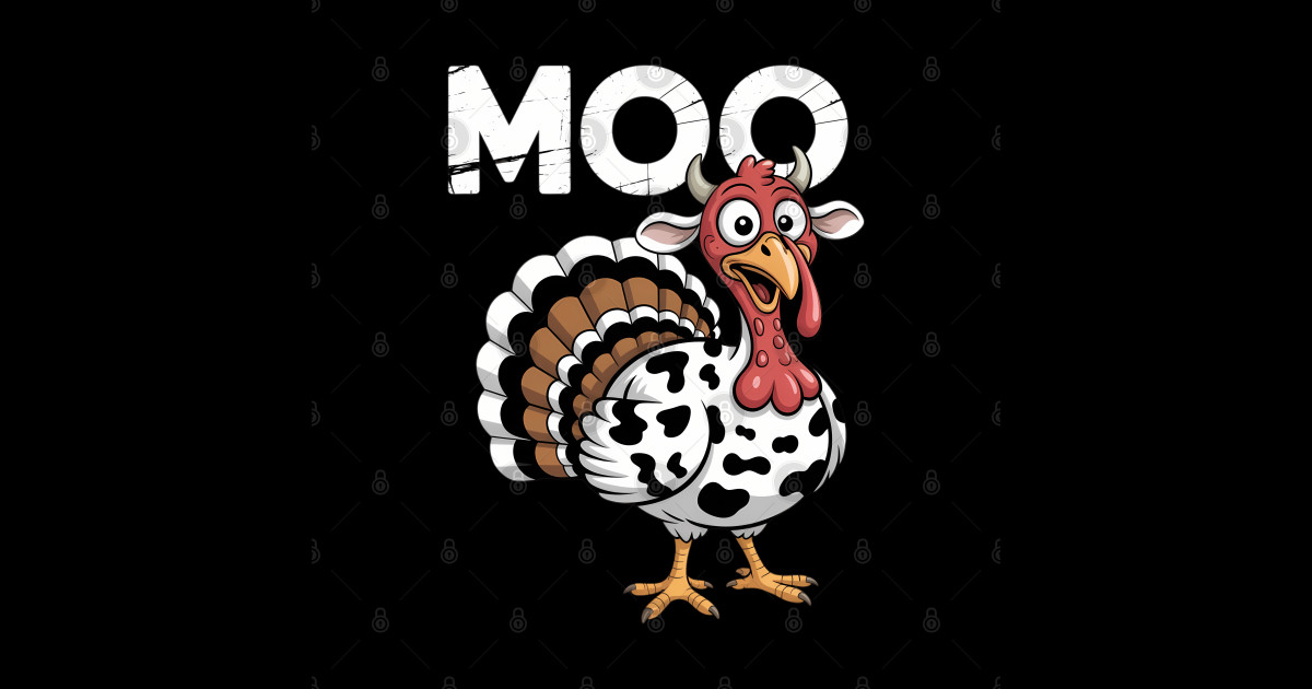 Thanksgiving Moo Turkey Cow Funny Fall Farm - Thanksgiving Moo Turkey ...