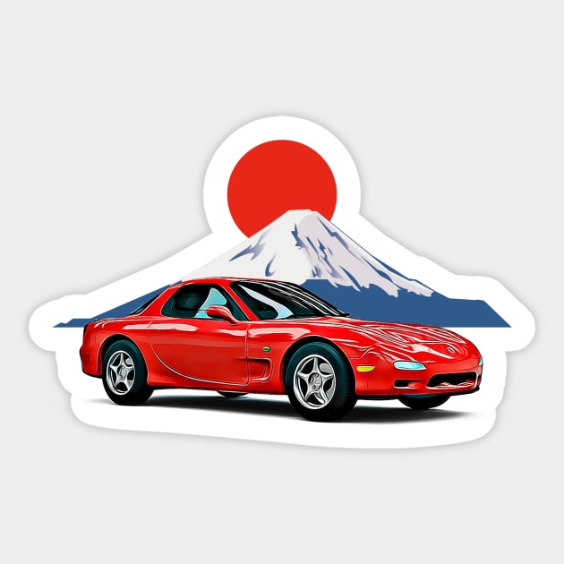 RX7 Fuji JDM Japan Print - Classic - Sticker | TeePublic