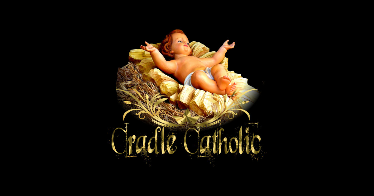 Christmas Jesus Nativity Manger Cradle Catholic - Christmas - Sticker ...
