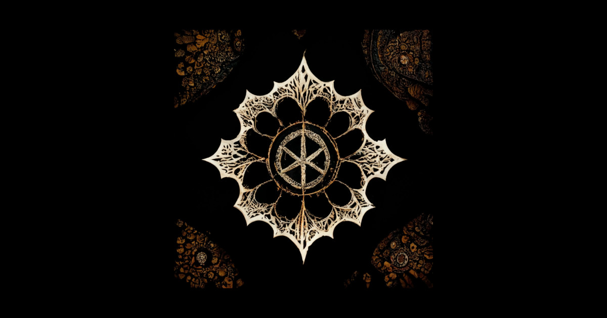 Gothic wheel mandala pattern - Goth - Sticker | TeePublic