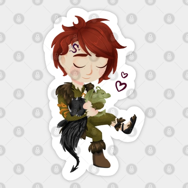Tiny Hiccup, Toothless & Windwalker - Httyd Books - Sticker | TeePublic