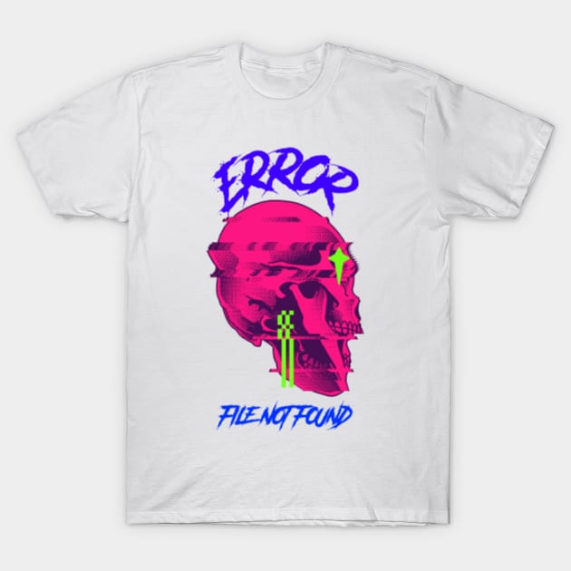 Error Glitch Cyber Skull - Error - T-Shirt | TeePublic