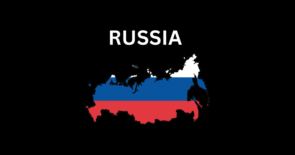Russia Flag Map - Russia - Sticker | TeePublic