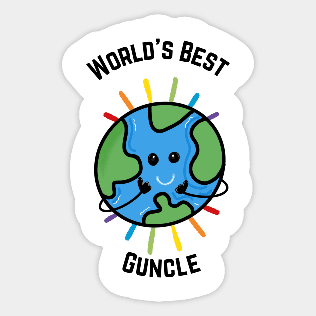 Worlds Best Guncle - Uncle - Sticker | TeePublic
