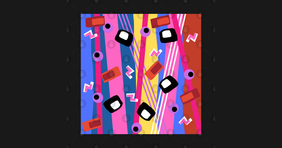 Pink 80s Memphis Abstract Postmodern Pattern - Pattern - T-Shirt ...