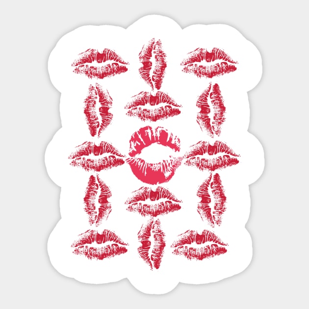 Lipstick Kiss - Valentines Day - Sticker | TeePublic