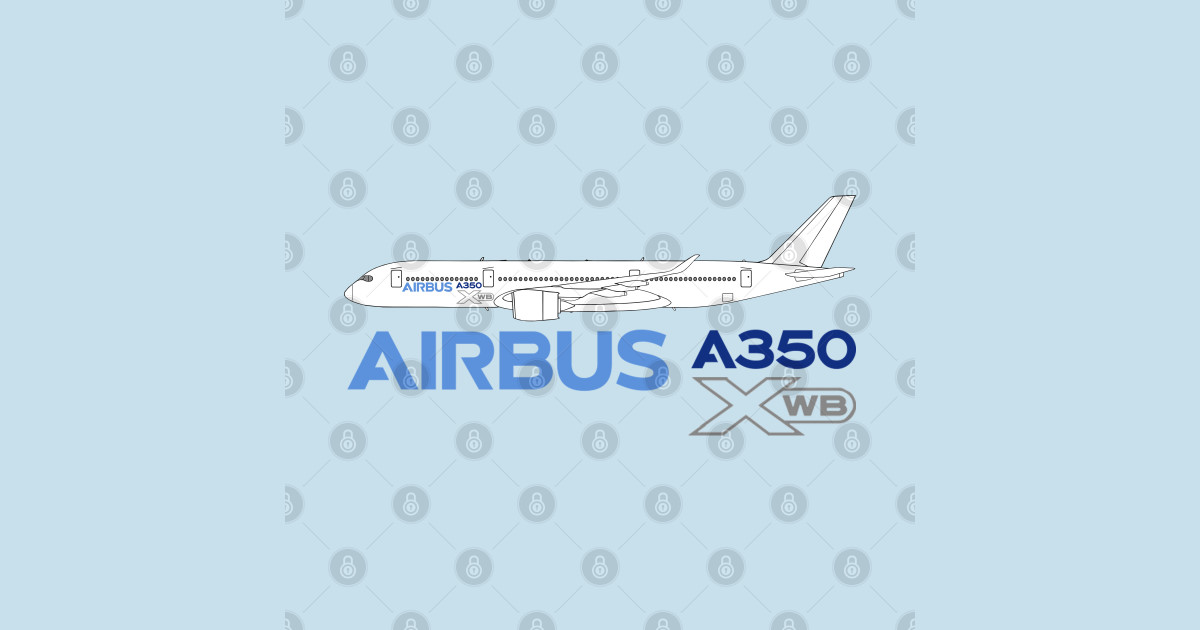 Airbus A350 Line Drawing - Airbus A350 Airplane - T-Shirt | TeePublic