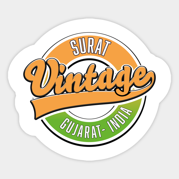 Surat, India vintage style logo - Surat Vintage - Sticker | TeePublic
