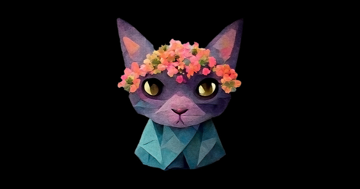 cute stylized cat - Artsy Cat - Sticker | TeePublic