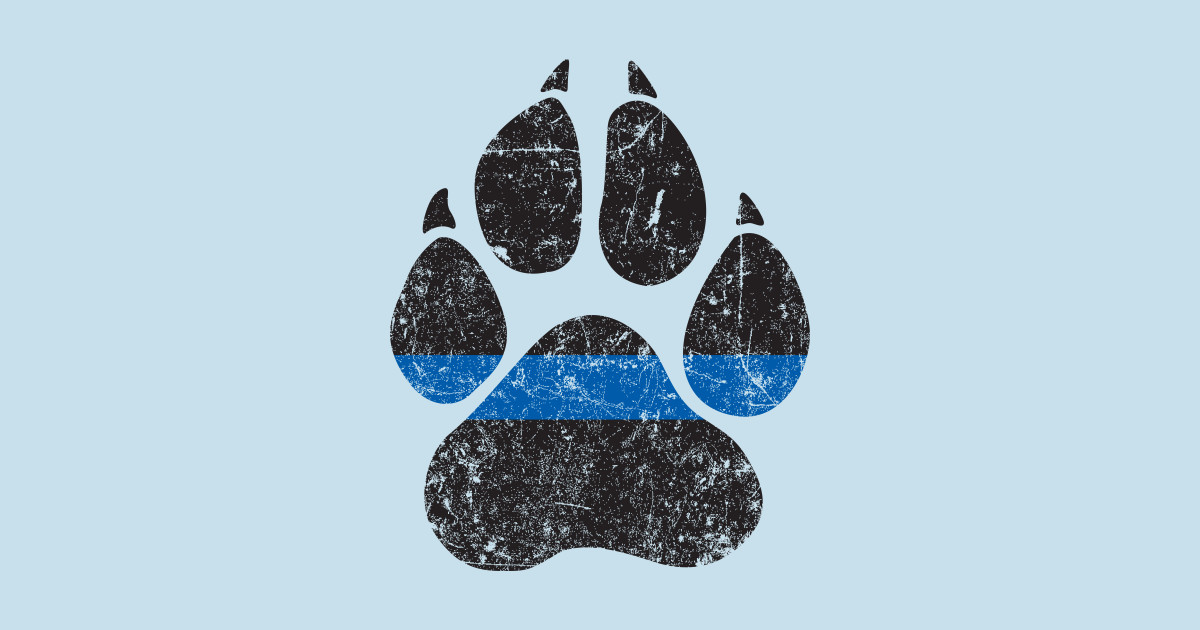 Thin Blue Line Paw - Police - T-Shirt | TeePublic