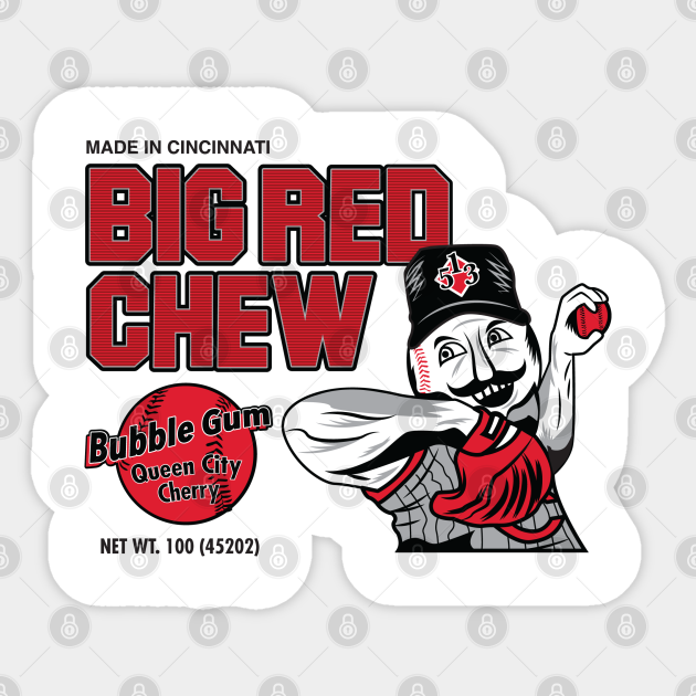 Big Red Chew Bubblegum - Cincinnati Baseball - Sticker | TeePublic