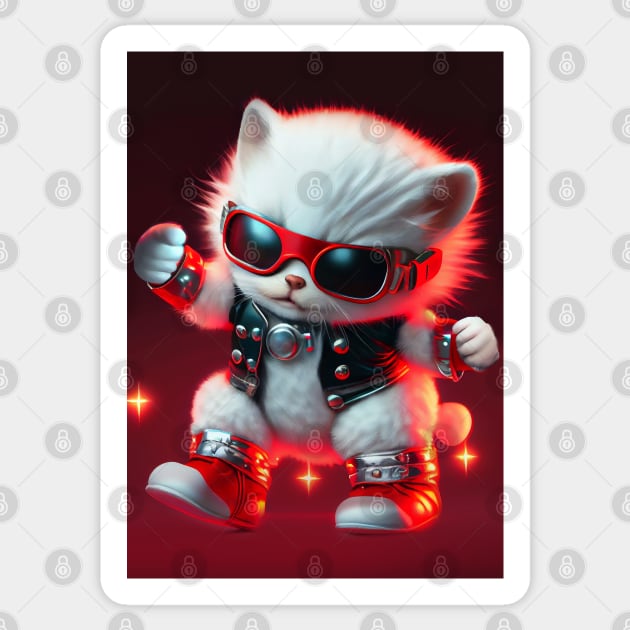 Cute Cosmic Cat - Anime Art design - Cute Cat - Sticker | TeePublic