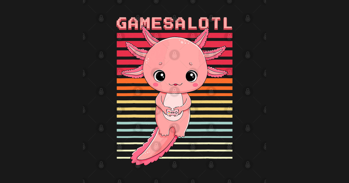 Gamesalotl Kawaii Axolotl Anime Gamer Girl - Axolotl - T-Shirt | TeePublic