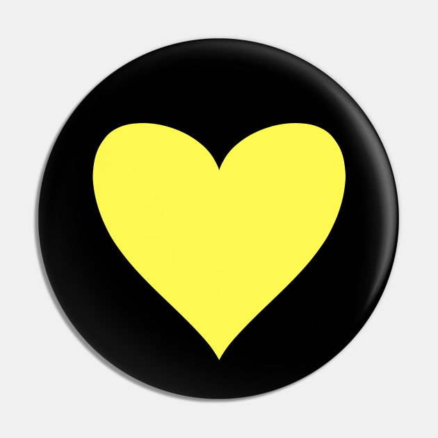 Yellow Heart - Heart - Pin | TeePublic
