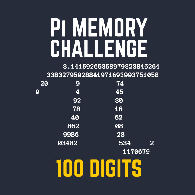 100 Digits of Pi Memory Challenge - Pi Day - Math - T-Shirt | TeePublic 100 Digits of Pi Memory Challenge - Pi Day - Math - T-Shirt | TeePublic