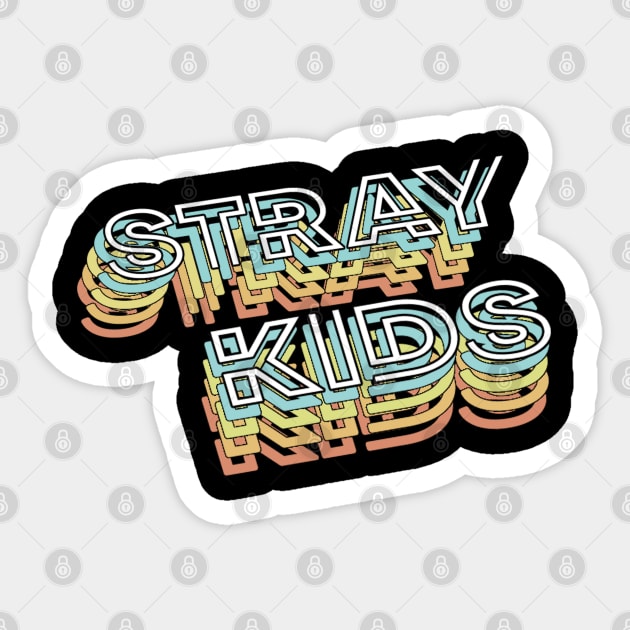 stray kids Retro Typography Faded Style - Stray Kids - Sticker | TeePublic