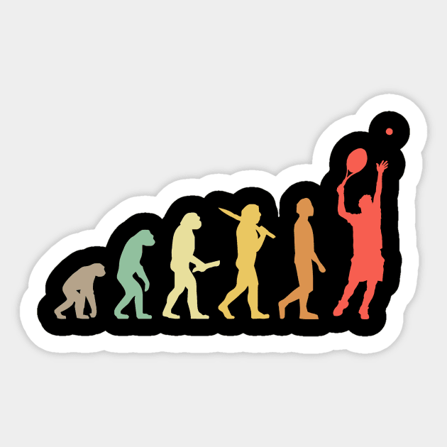Retro Tennis Evolution Gift For Tennis Players - Tennis - Sticker ...